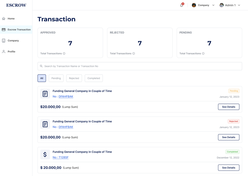 Escrow Platform Development - arnatech.id